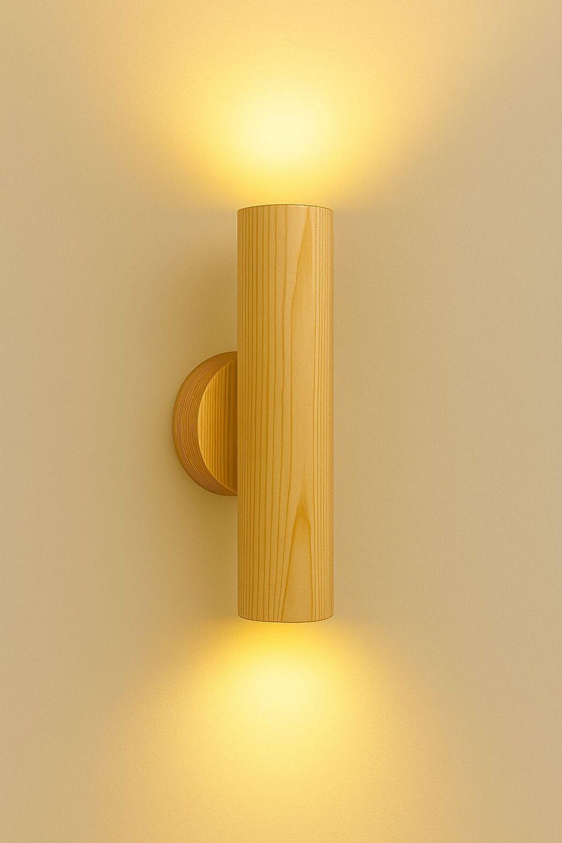 Wall Sconce With Reflective Design, Double Sided Wooden Living Room ...