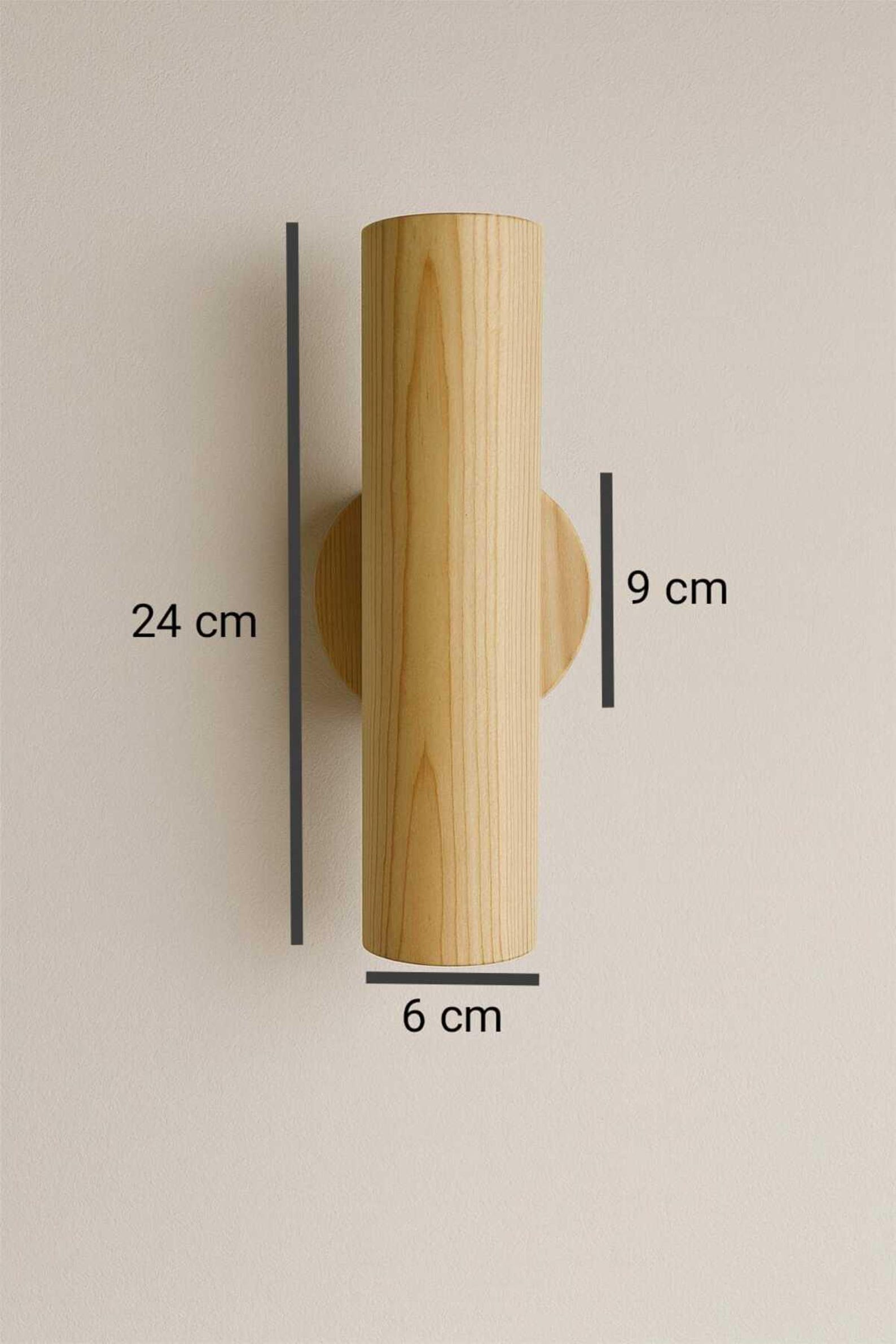 Wall Sconce With Reflective Design, Double Sided Wooden Living Room ...