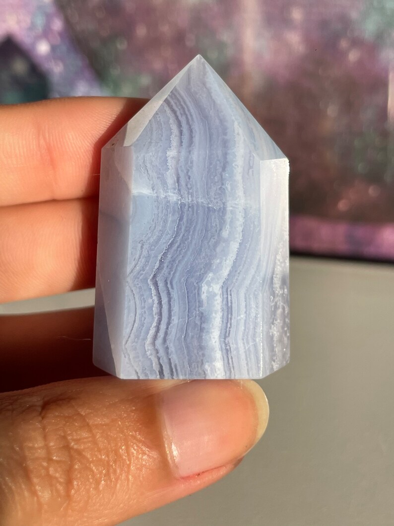 Mini Blue Lace Agate Tower - Etsy