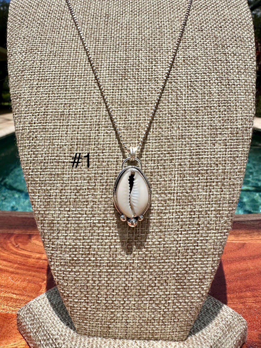 Cowrie Shell Pendant: Sterling Silver Necklace, Handcrafted, One of a ...