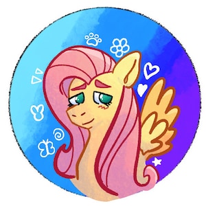 Mlp My Little Pony Button Pins Ponies Derpy Hooves Rainbow Dash Flutter ...