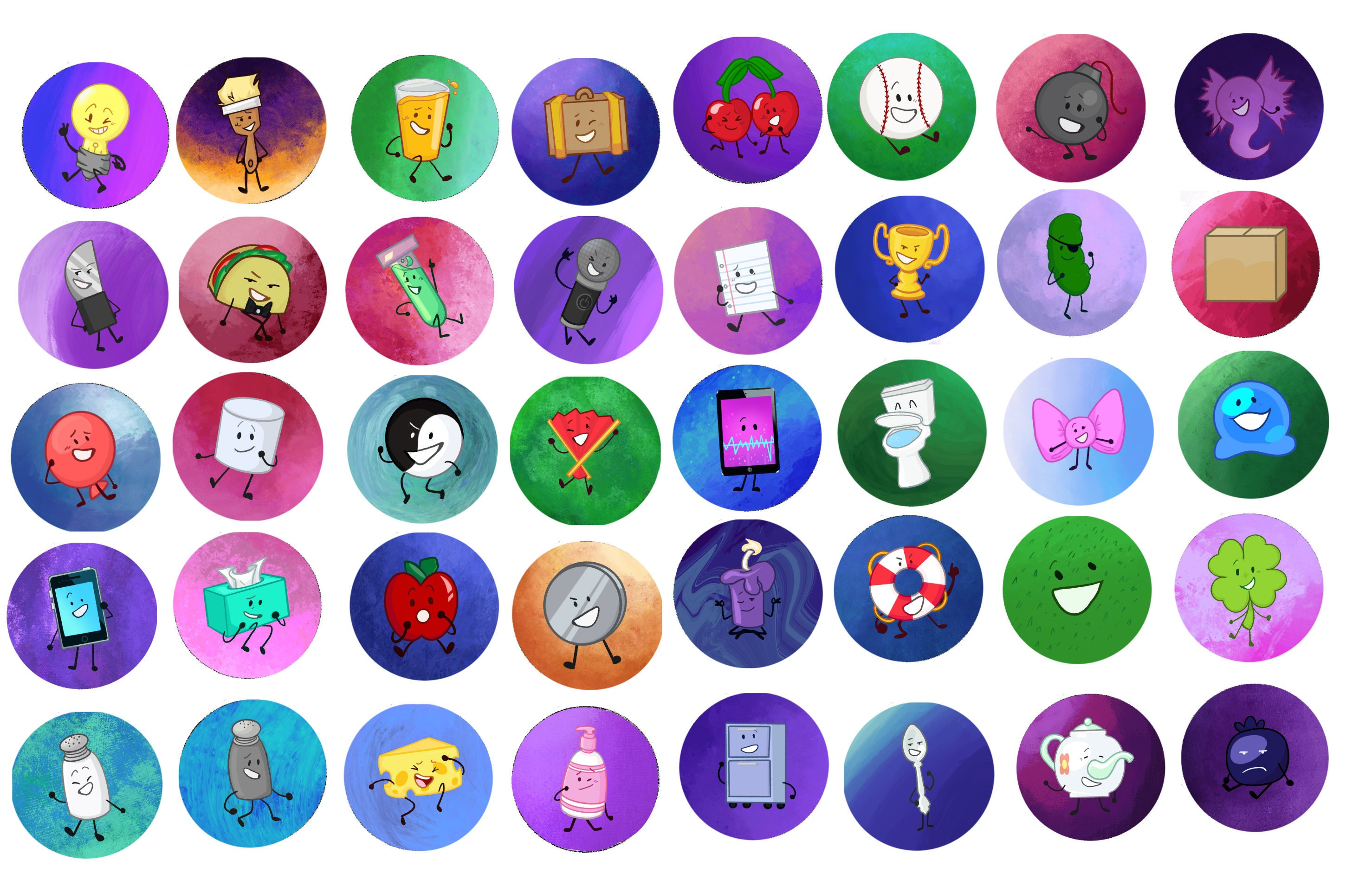 Inanimate Insanity Object Show Button Pins Fanart Osc Etsy