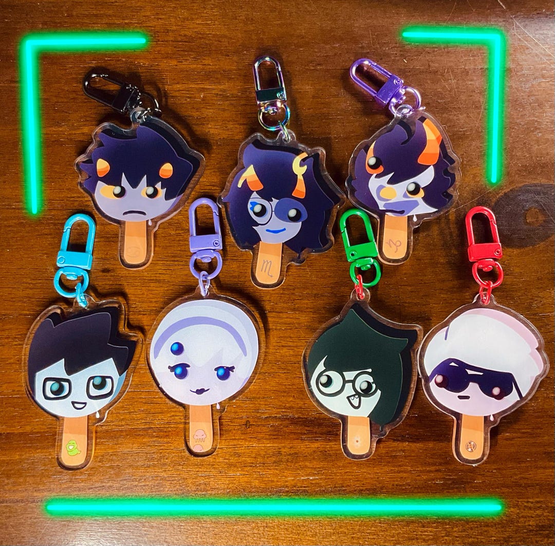 Homestuck Chracter Popsicle Keychains John Egbert Dave Strider Karkat ...