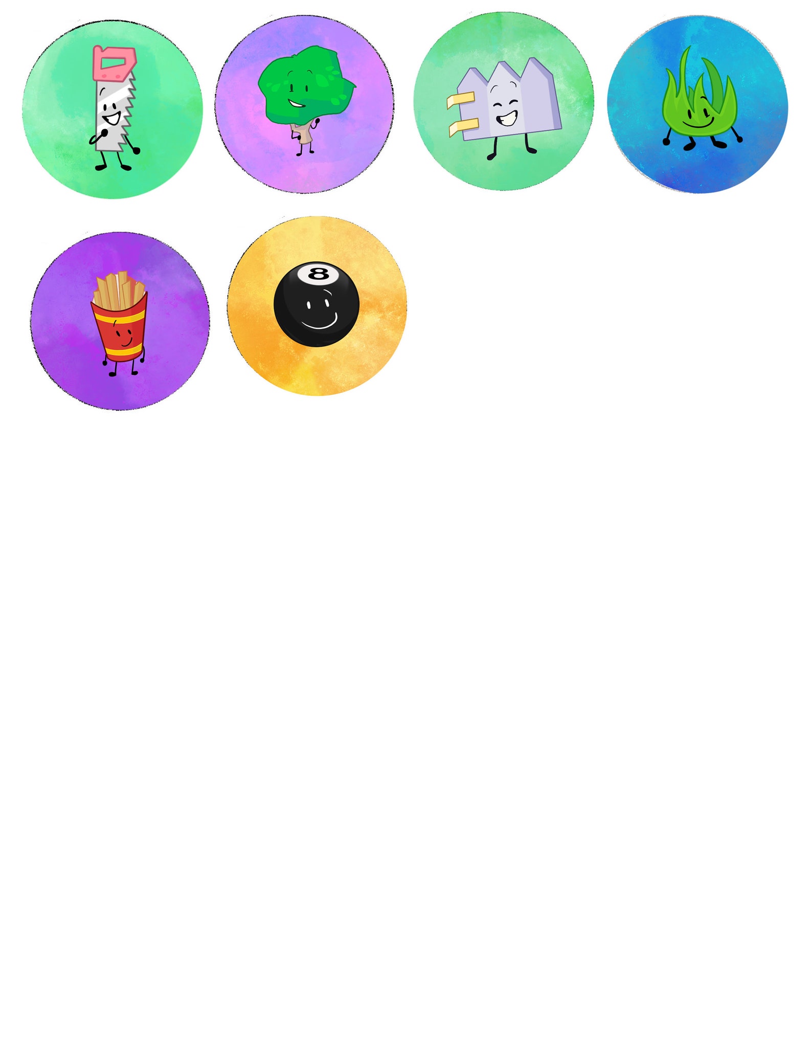 BFDI Battle for Battle for Dream Island Bfb Object Show Pins - Etsy