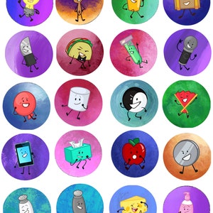 5 Mystery Object Show Button Pin Bundle 5 Random Pins Object Show Bfdi ...