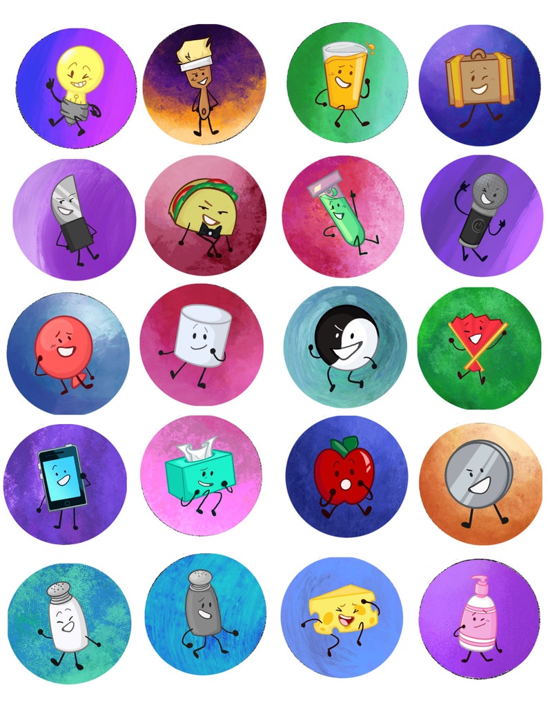 5 Mystery Object Show Button Pin Bundle 5 Random Pins Object Show Bfdi ...