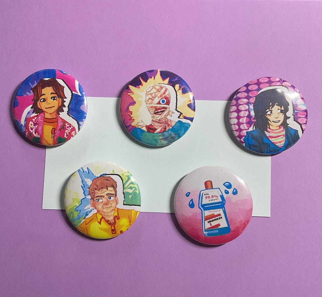 Mouthwashing Character Button Pins Mouthwash - Etsy