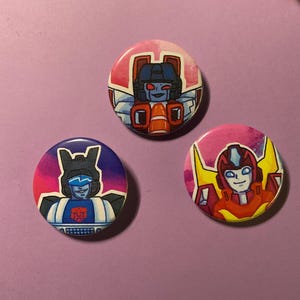 Transformers Robots Button Pin Characters Autobot Decepticon Car Toy ...