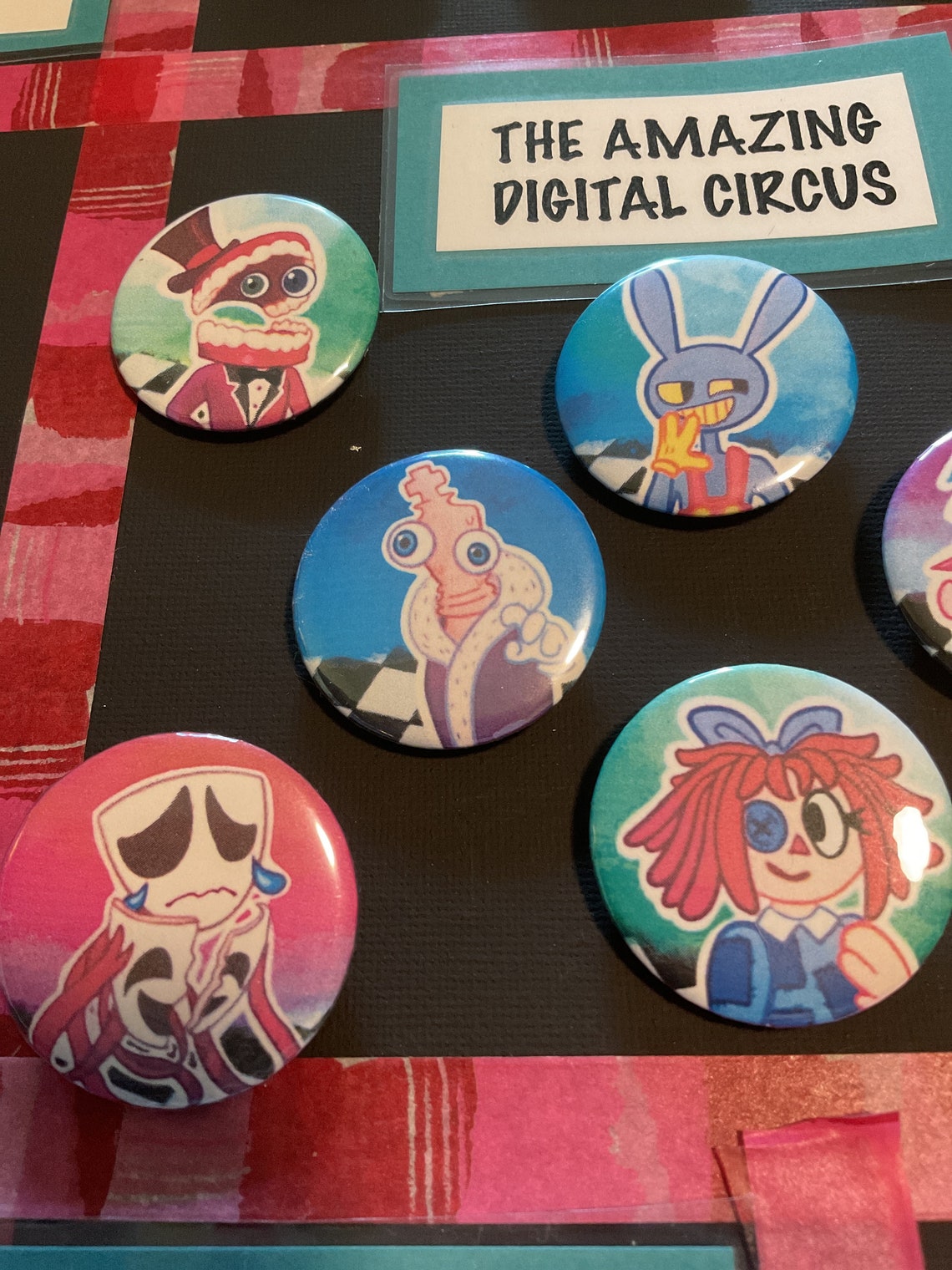 The Amazing Digital Circus FAN MADE Pins Clown Youtube Show Buttons - Etsy