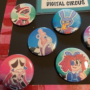 The Amazing Digital Circus FAN MADE Pins Clown Youtube Show Buttons - Etsy