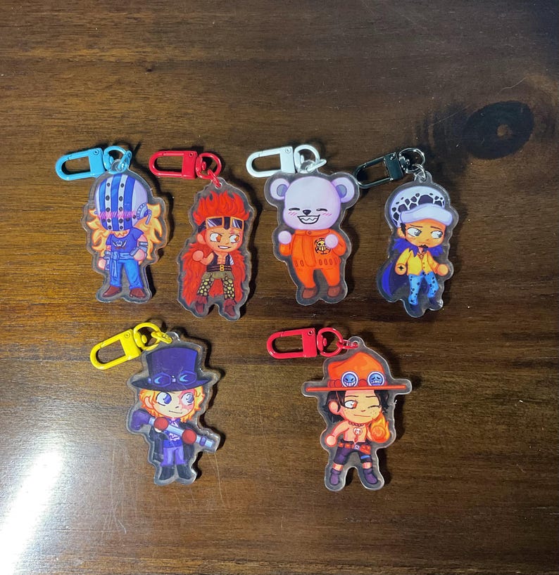 Pirate Anime Keychain Characters, Won Peace OP Inspired Ocean Charms - Etsy