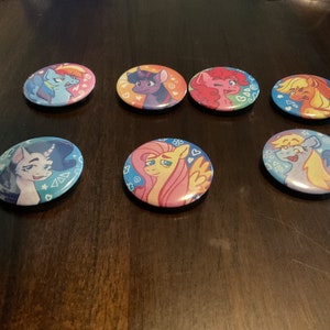 Mlp My Little Pony Button Pins Ponies Derpy Hooves Rainbow Dash Flutter ...
