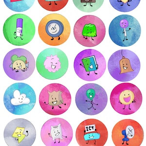 BFDI Battle for Battle for Dream Island Bfb Object Show Pins - Etsy