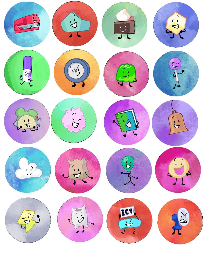 BFDI Battle for Battle for Dream Island Bfb Object Show Pins - Etsy