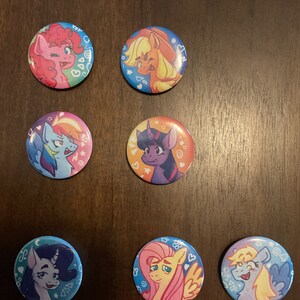 Mlp My Little Pony Button Pins Ponies Derpy Hooves Rainbow Dash Flutter ...
