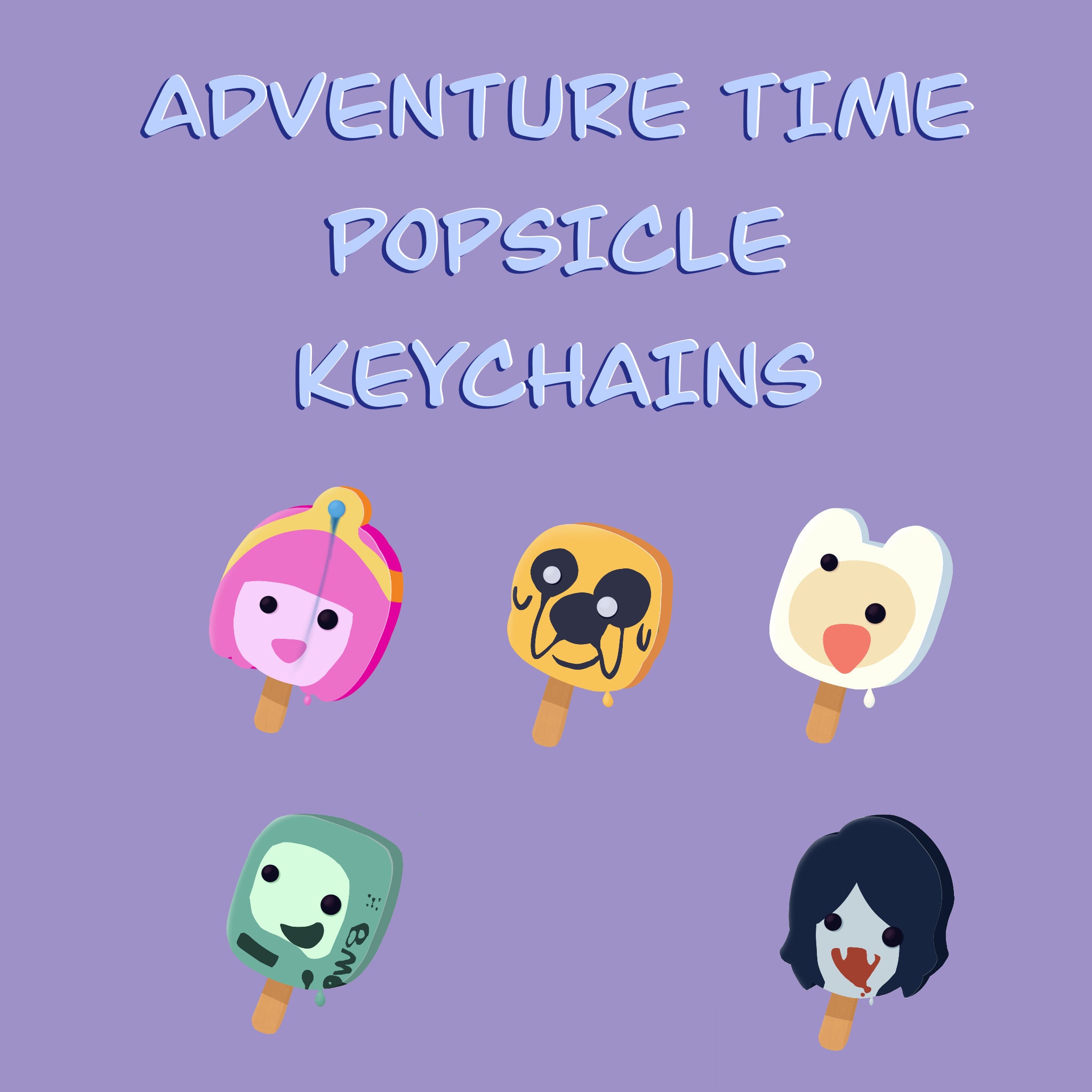Adventure Time Characters as Popsicles Keychains PREORDER - Etsy