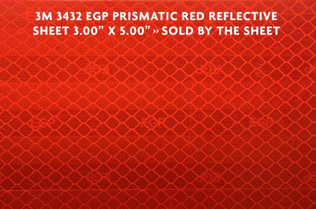 3M 3432 Engineer Grade Prismatic Reflective Tape (EGP), Red, 3.00" X 5. ...