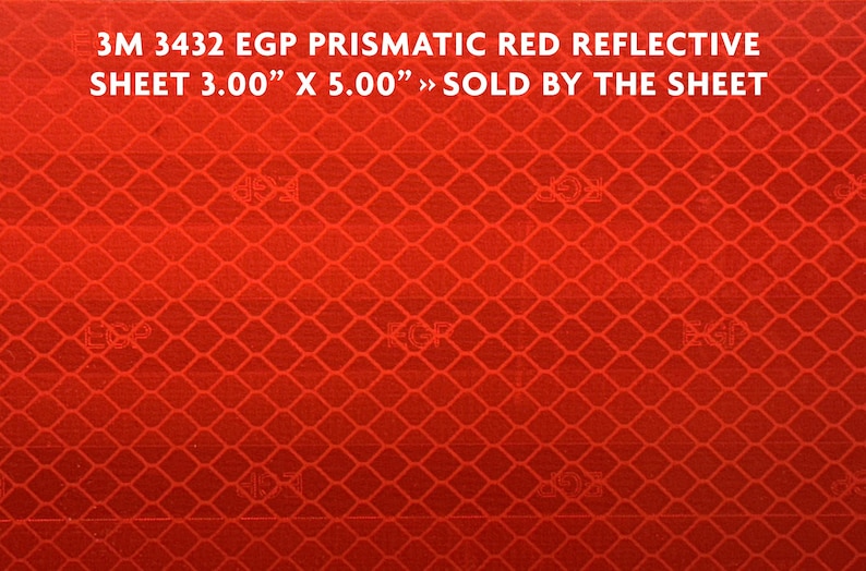 3M 3432 Engineer Grade Prismatic Reflective Tape (EGP), Red, 3.00" X 5. ...