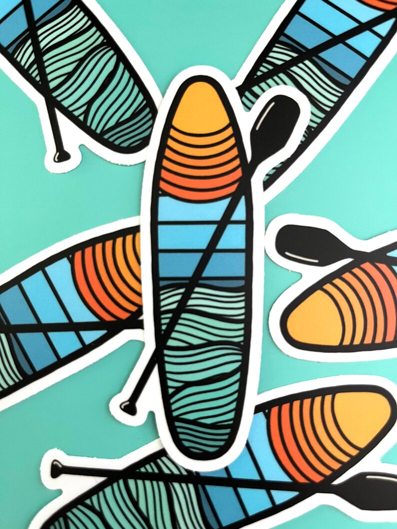 Paddle Boarding Sticker / Beach Sunset Sticker - Etsy