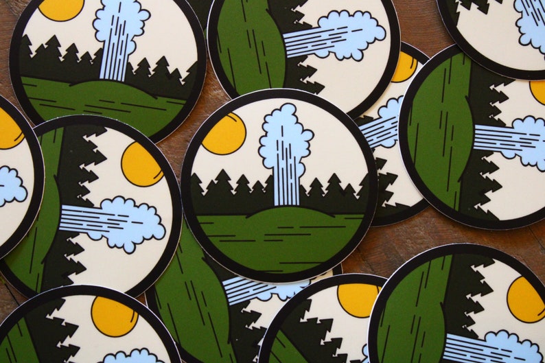 Yellowstone National Park / Old Faithful Sticker - Etsy