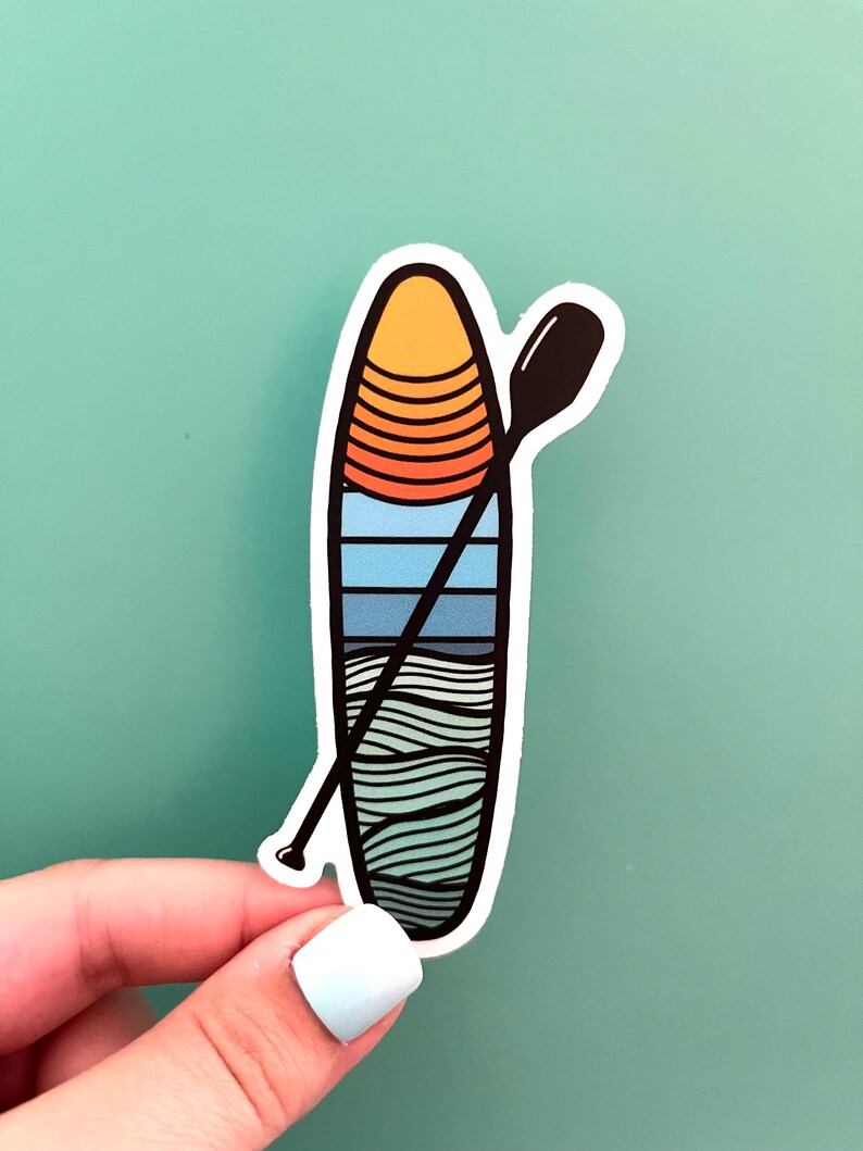 Paddle Boarding Sticker / Beach Sunset Sticker - Etsy