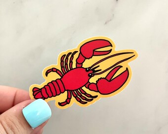 Blue Lobster Waterproof Sticker Durable Vinyl Decal Lobster Bumper ...
