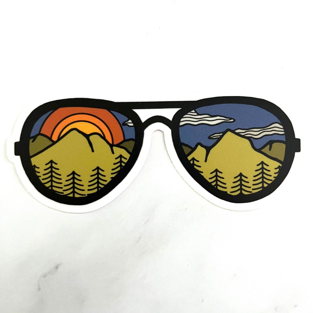 Aviator Sunglasses Sticker / Mountain Stickers - Etsy