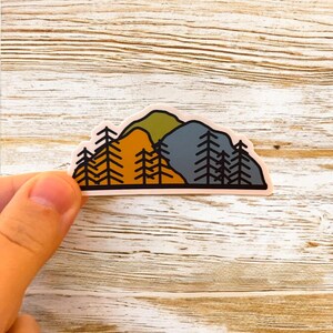 Mountains and Trees Sticker - Etsy