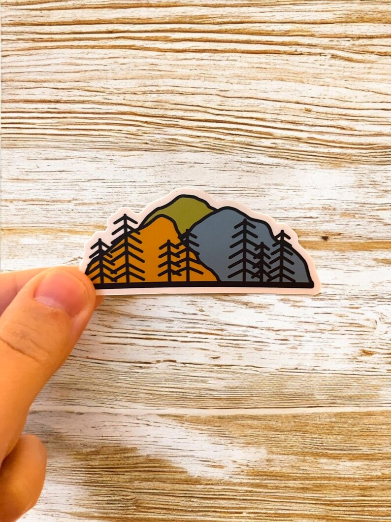 Mountains and Trees Sticker - Etsy