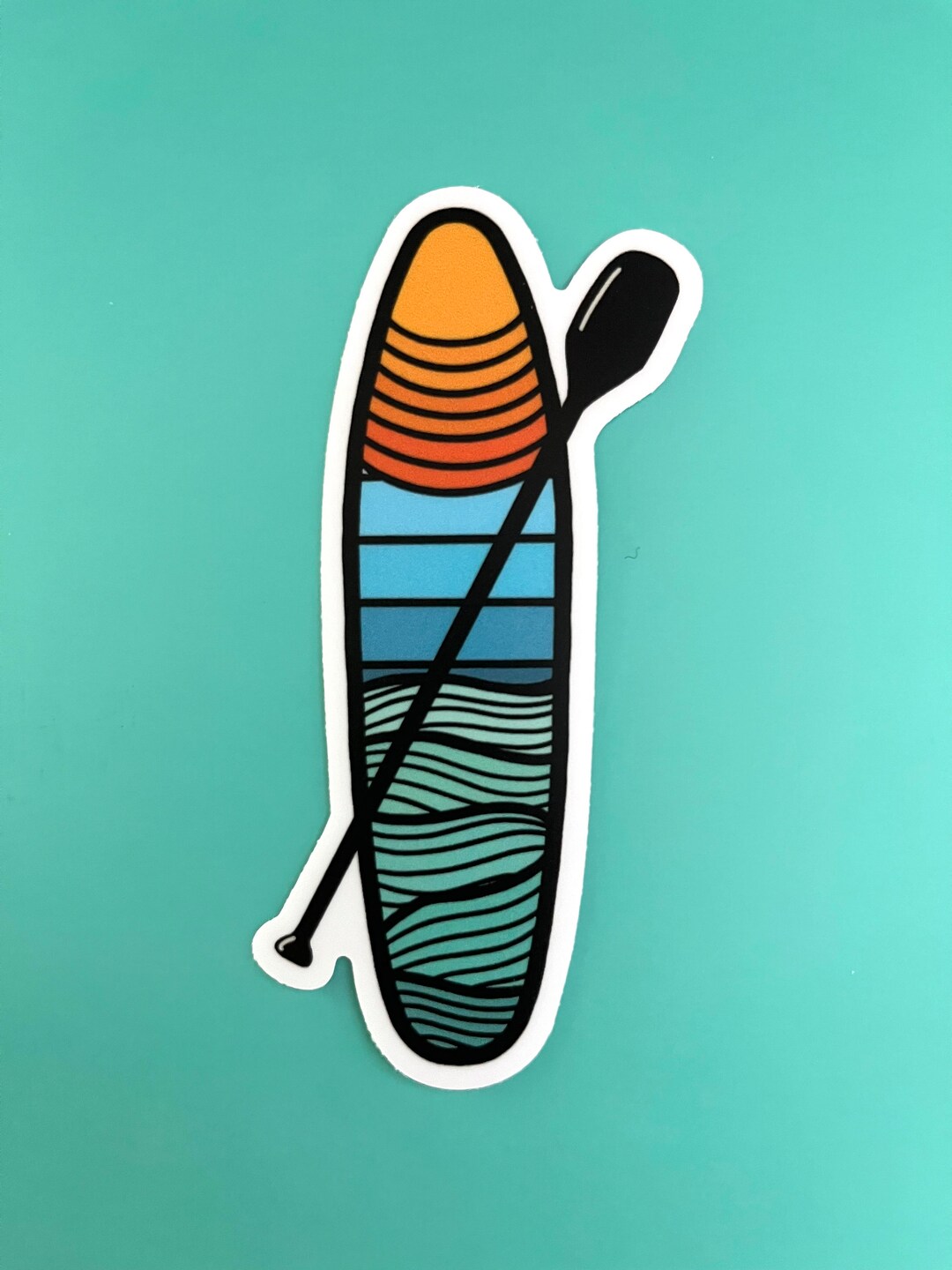 Paddle Boarding Sticker / Beach Sunset Sticker - Etsy