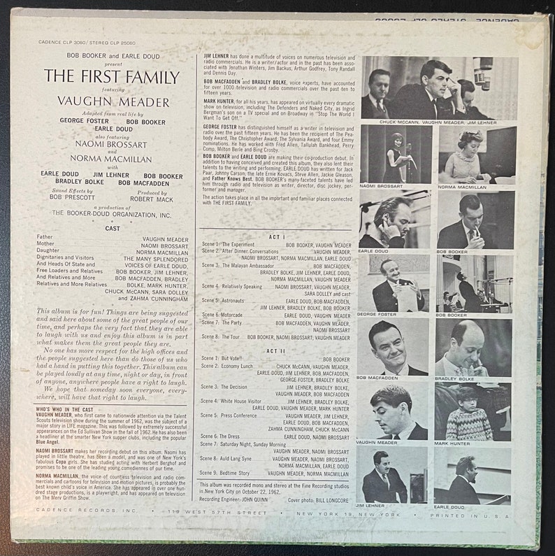 Vintage Vinyl - Bob Booker and Earle Doud Featuring Vaughn Meader - the ...