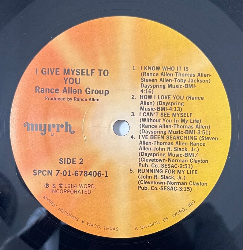 Vintage Vinyl the Rance Allen Group I Give Myself to You Gospel/funk ...