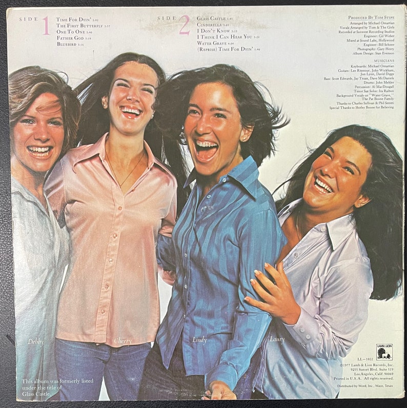 Vintage Vinyl the Boone Girls Glass Castle 1976 Religious Vocal Ballad ...