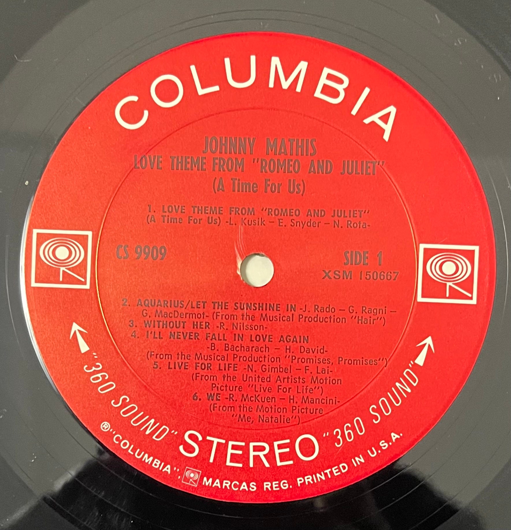 Vintage Vinyl Johnny Mathis Love Theme From Romeo and Juliet Pop/easy ...