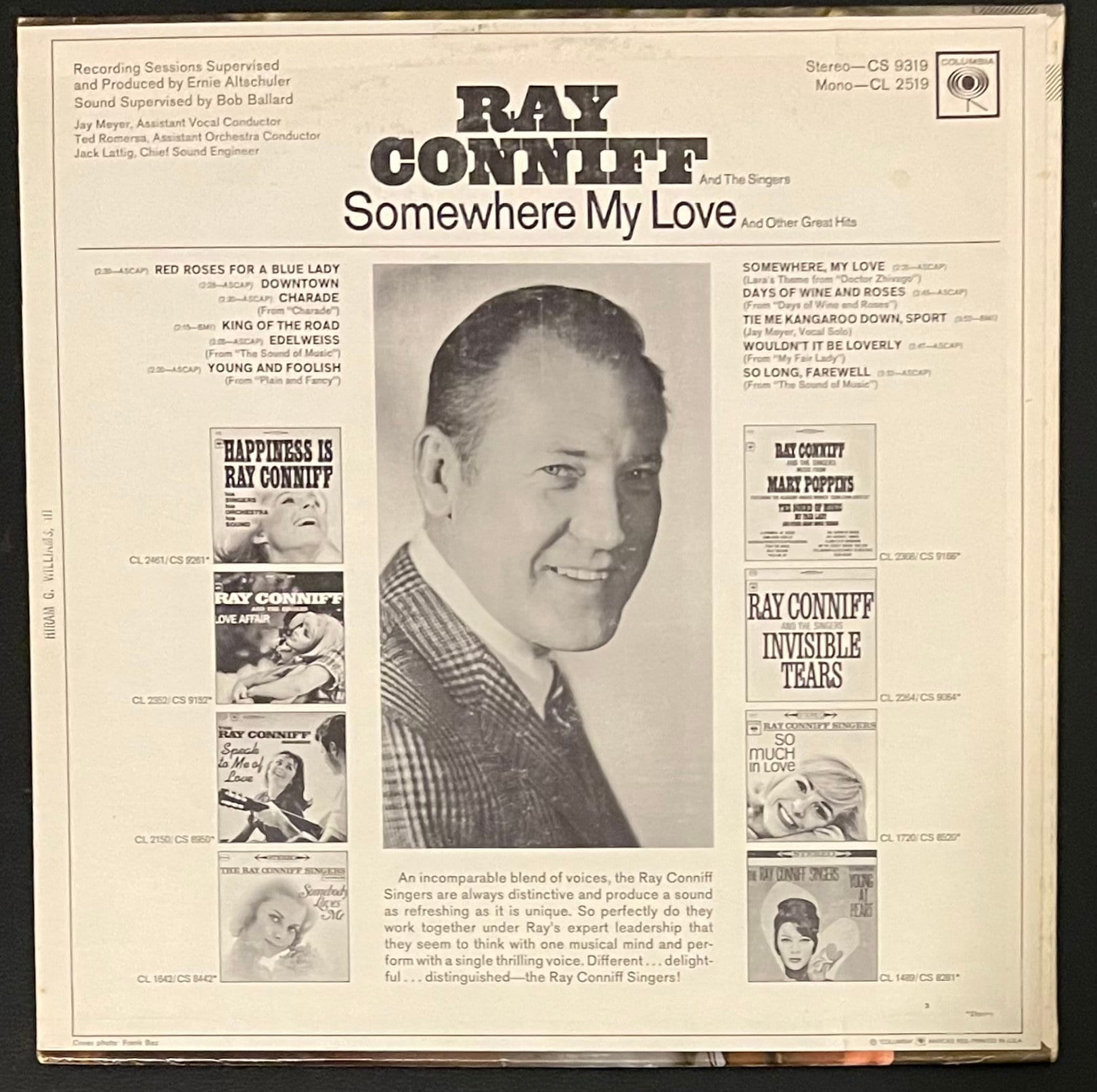 Vintage Vinyl Ray Coniff and the Singers Somewhere My Love 1966 Jazz ...