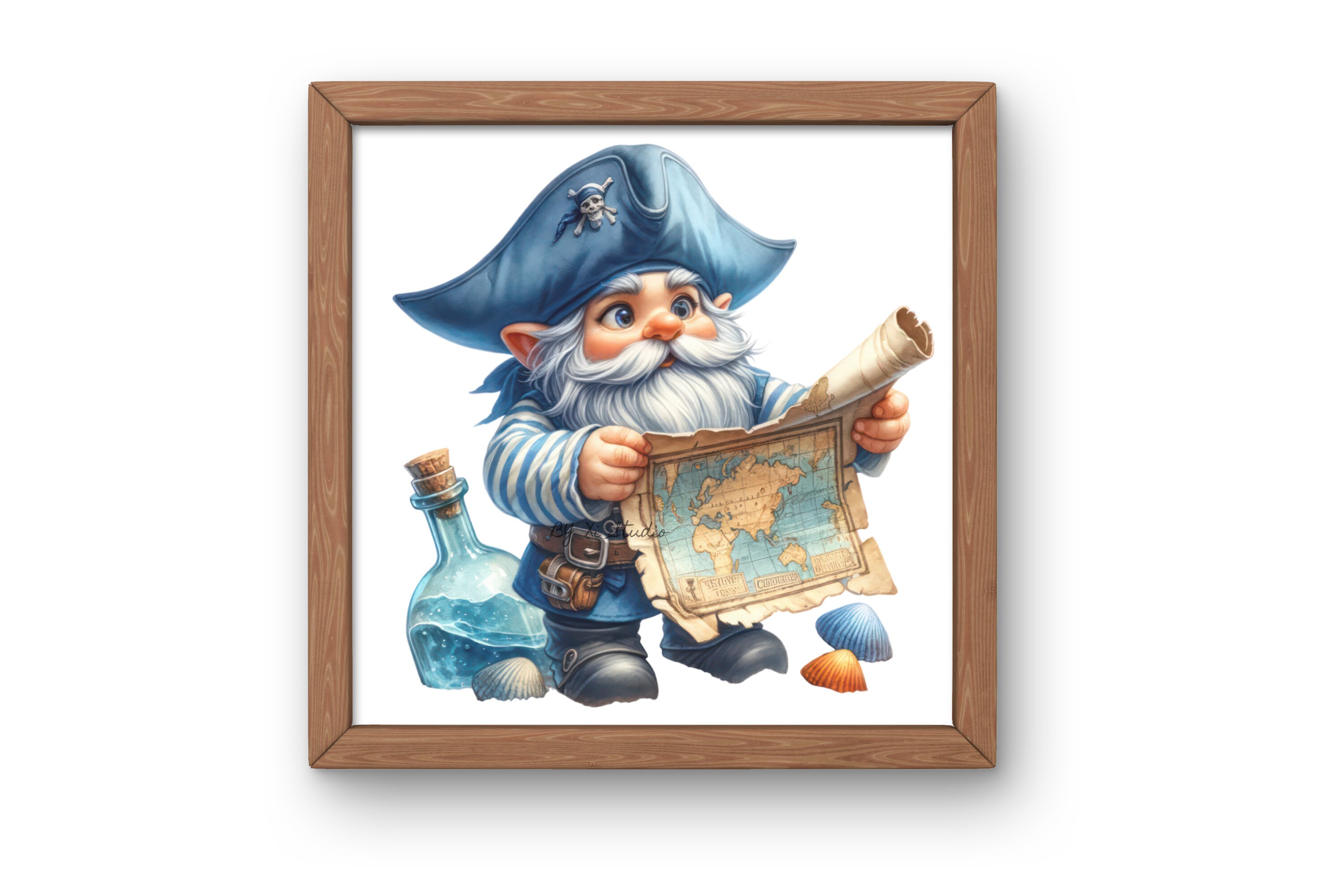 Watercolor Pirate Gnome Clipart, Gnome Sublimation Design, Pirate ...