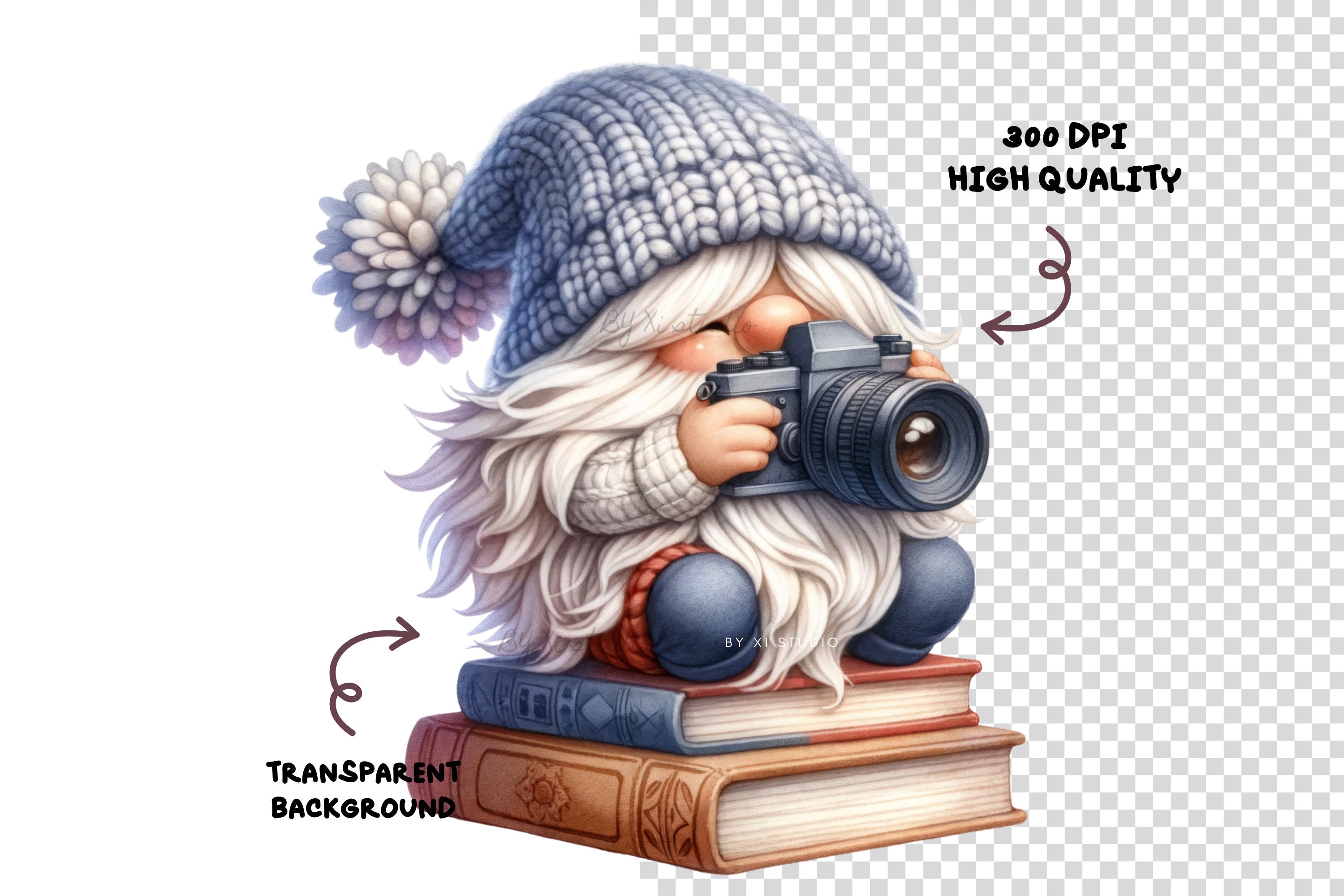 Camera Photographer Gnome Clipart, Camera Gnome PNG, Cute Gnomes ...