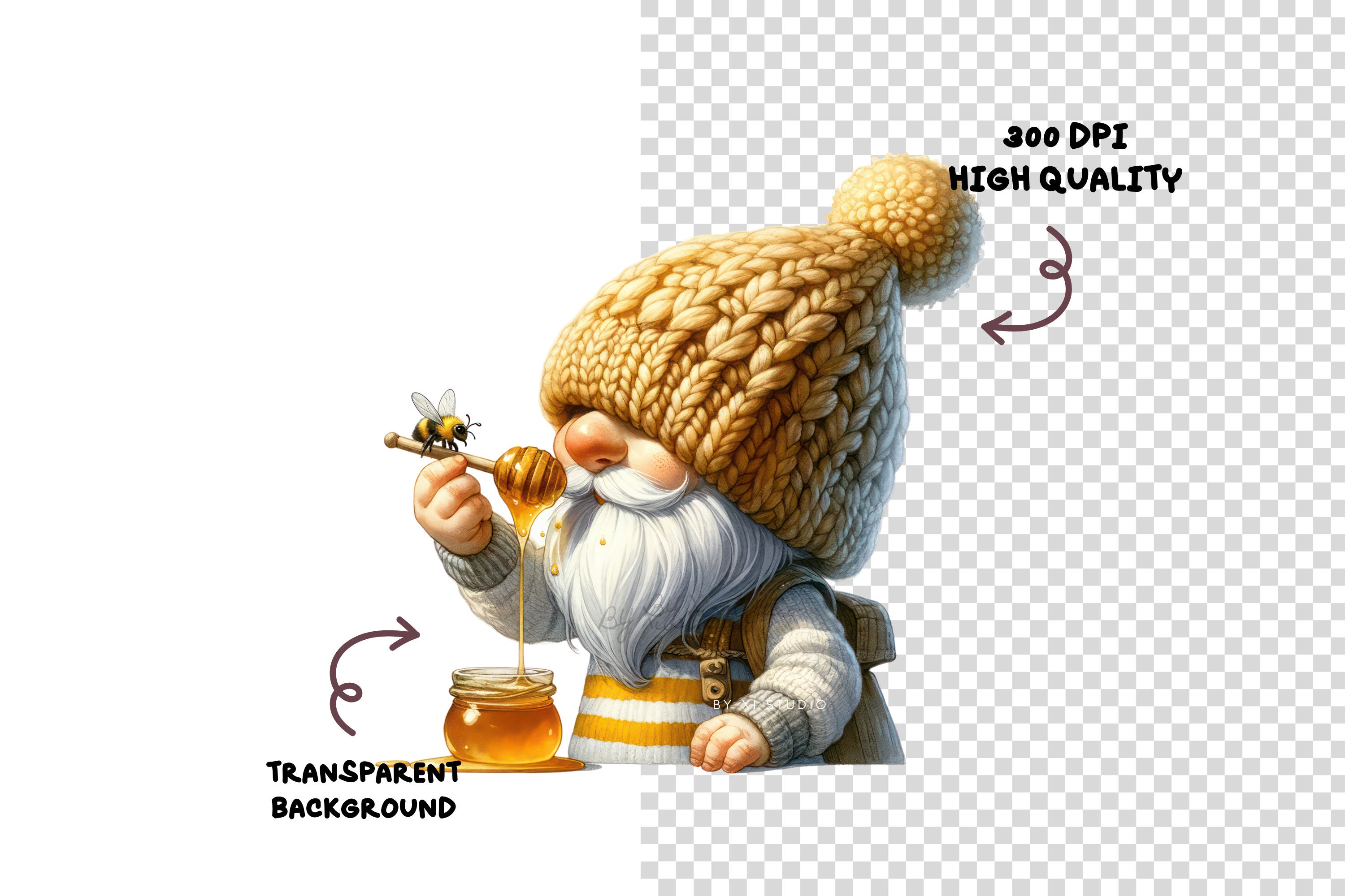 Bee Gnome Clipart, Cute Gnome PNG, Spring Gnome Sublimation Design ...