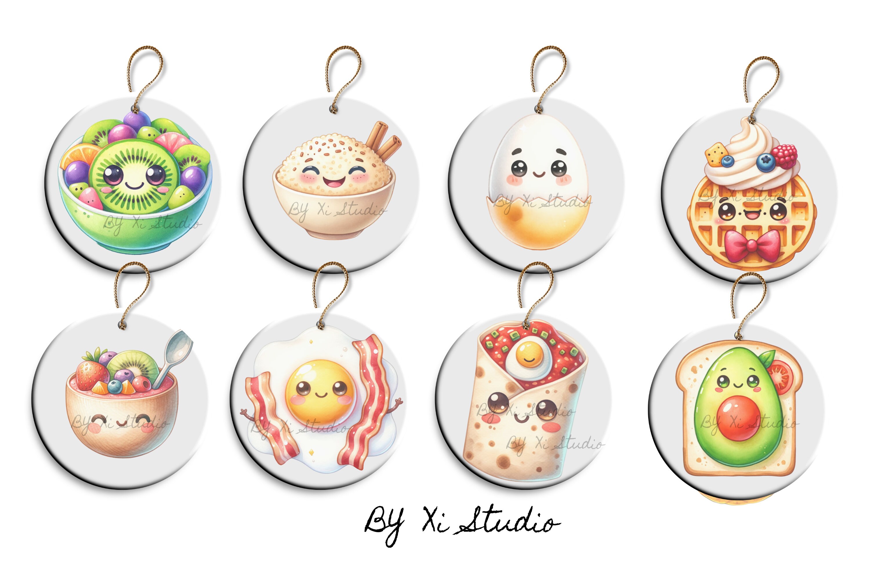 Kawaii Food Clipart, Cute Breakfast Cartoon Sublimation Design, Cute ...