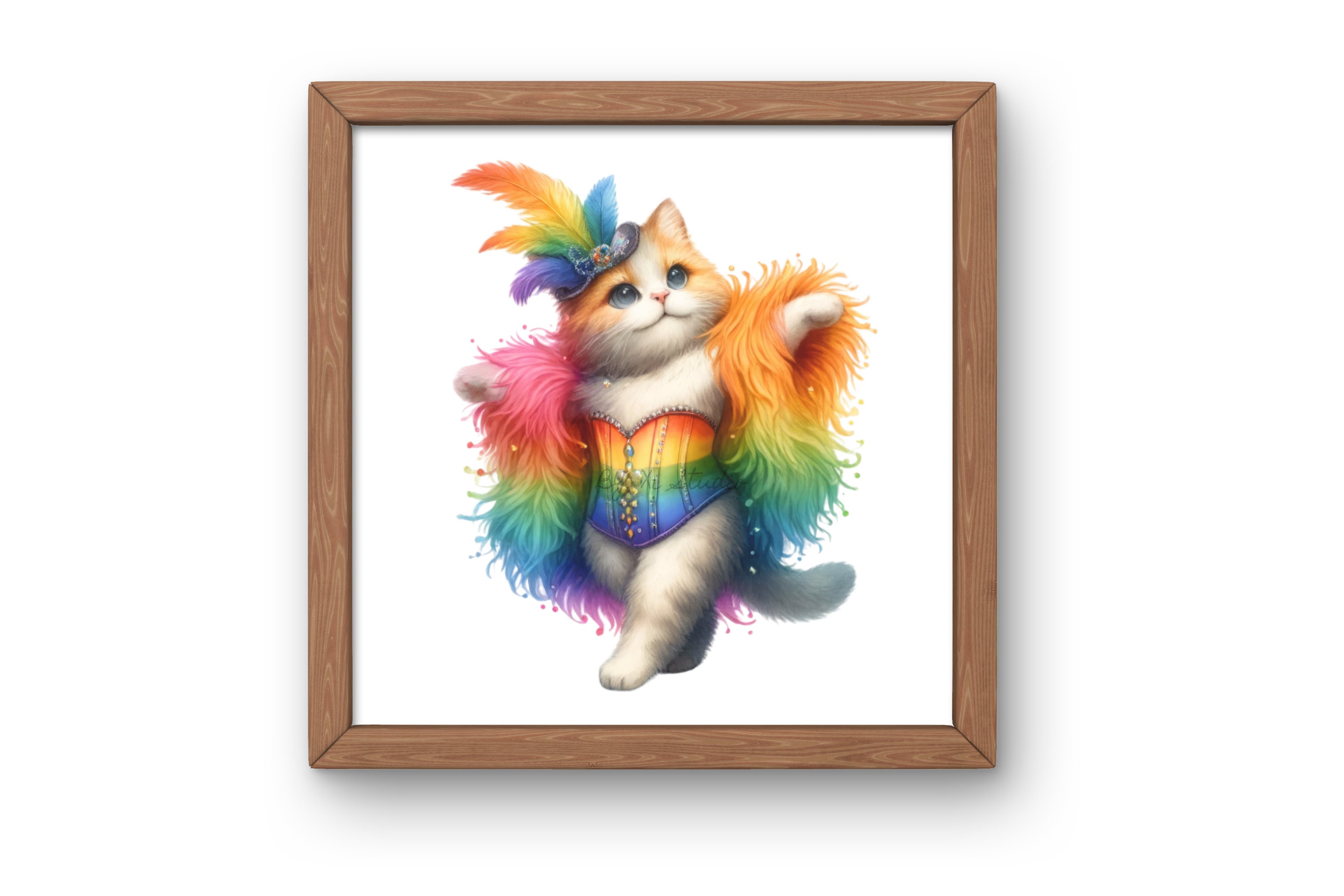 Cute LGBTQ Pride Cat Clipart, Pride Kitten Clipart, Rainbow Pride Cat ...
