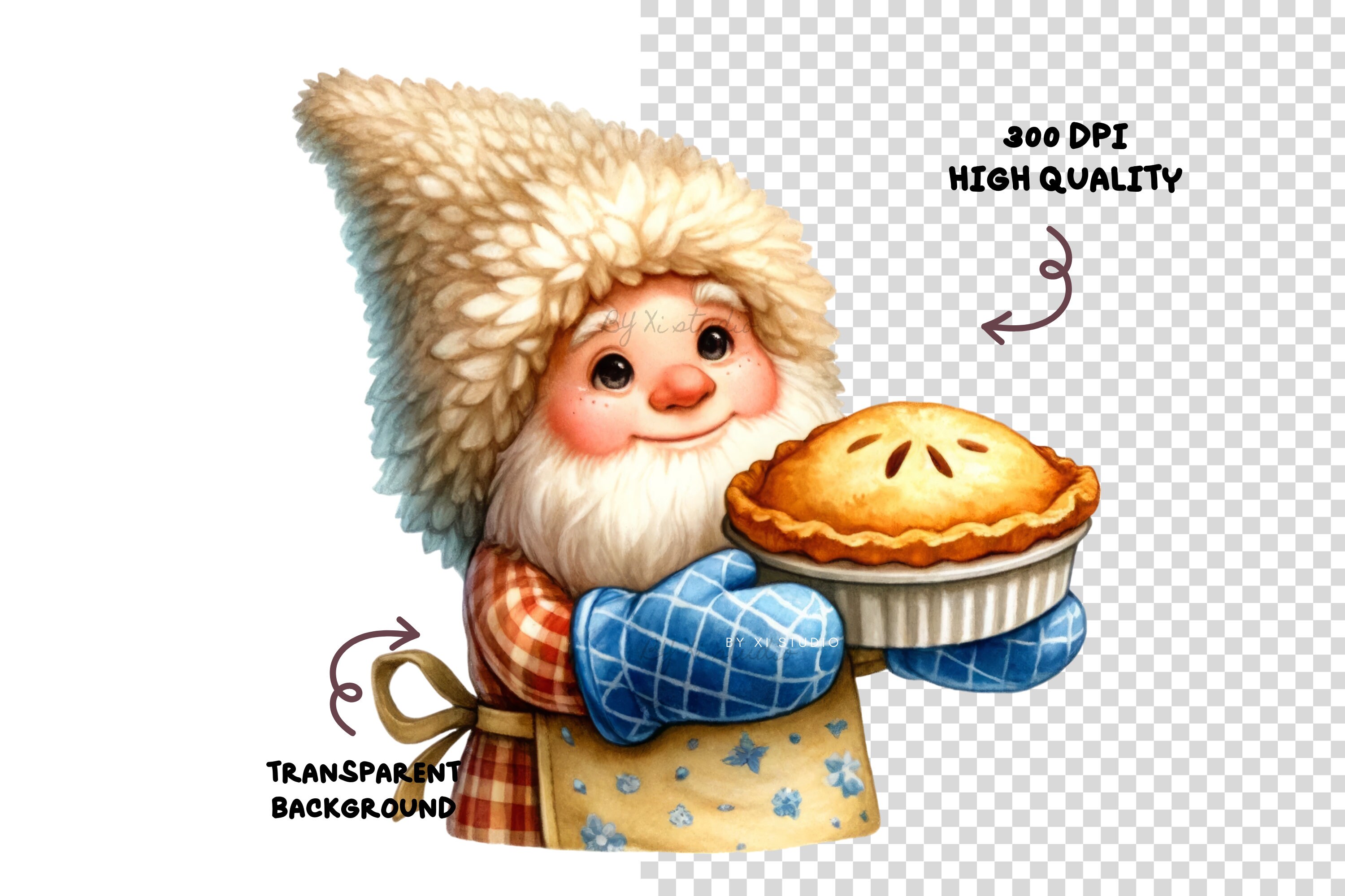 Cooking Gnome Clipart, Kitchen Gnomes Illustration, Gnome Sublimation ...