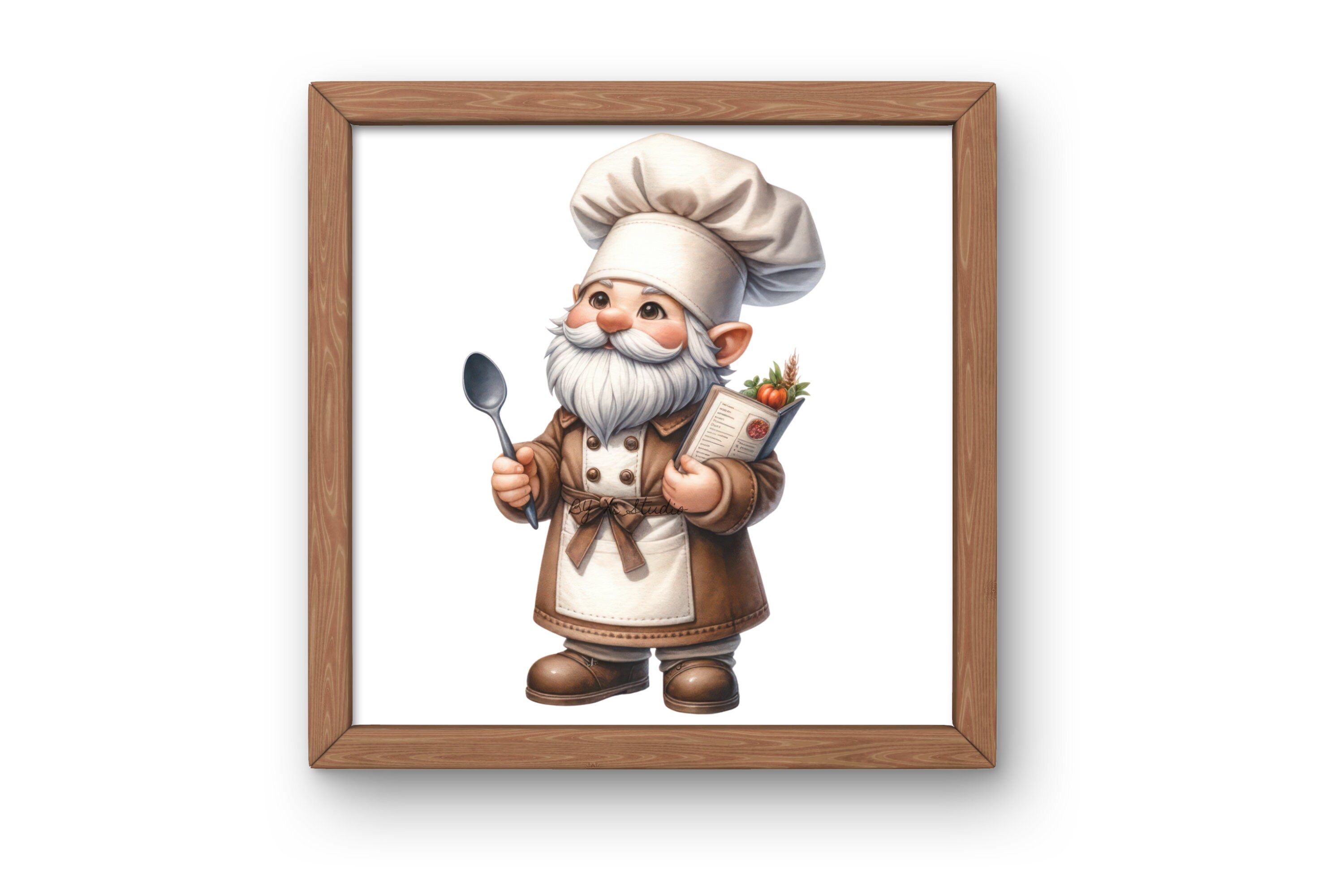 Watercolor Chef Gnome, Cooking Gnome Png, Kitchen Gnomes Illustration ...