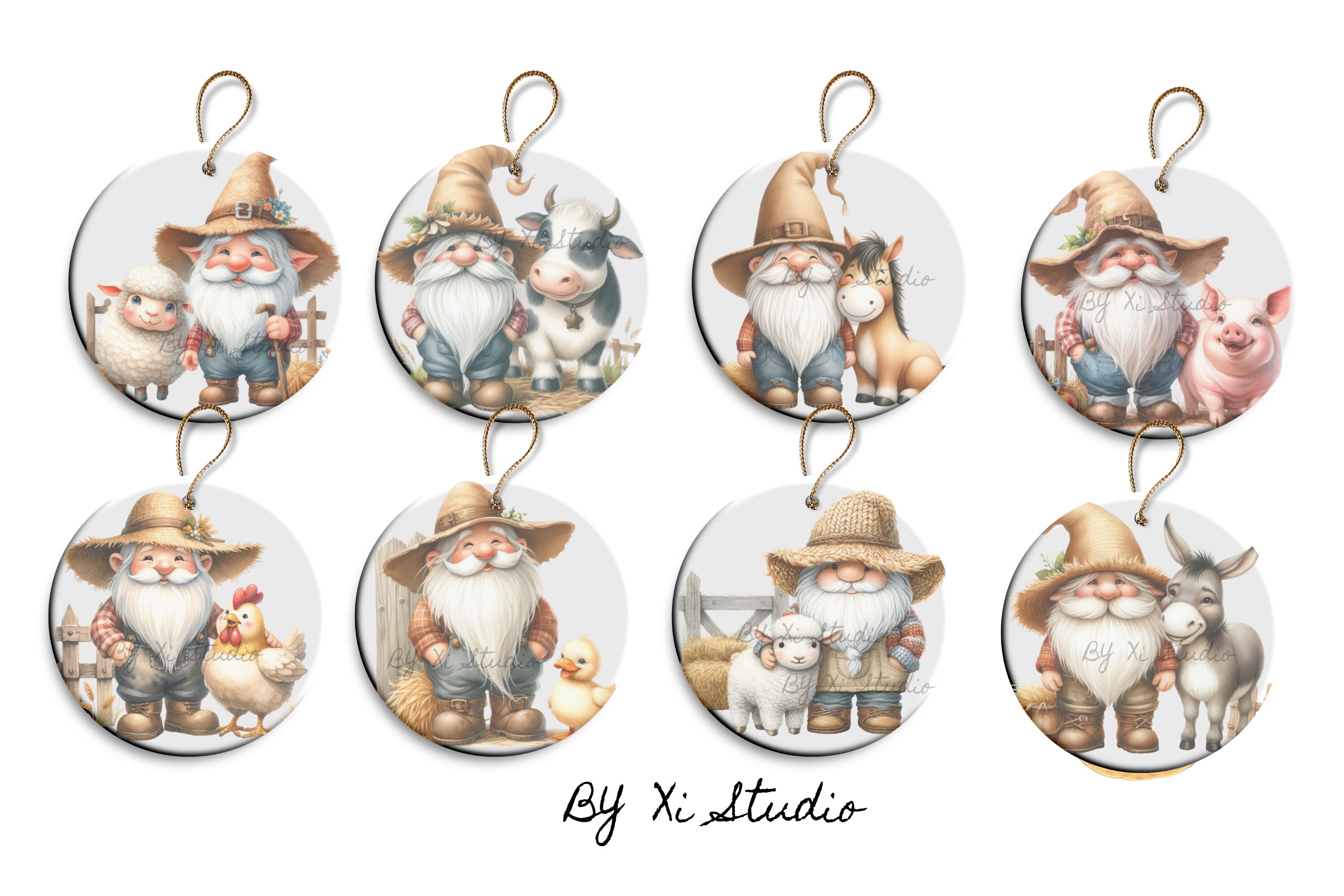 Farmer Gnome Clipart, Farm Animals PNG, Cute Gnome Png, Gnomes ...