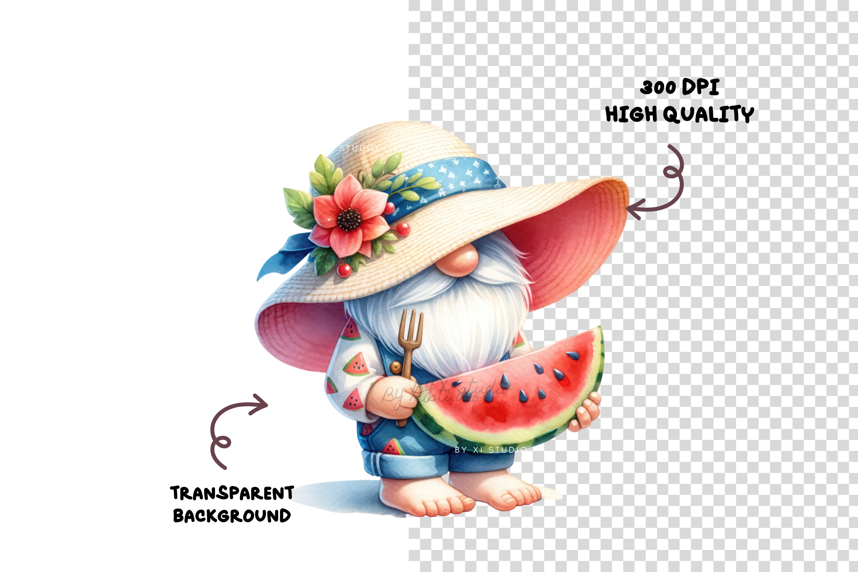 Cute Summer Gnome Clipart, Summer Drink Gnome Sublimation Design, Ice ...