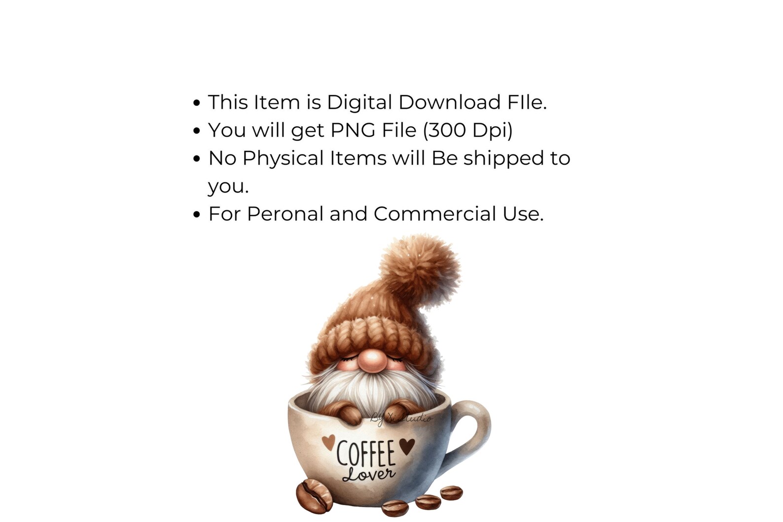 Watercolor Coffee Cup Gnome Clipart, Coffee Gnome PNG, Coffee Lover ...