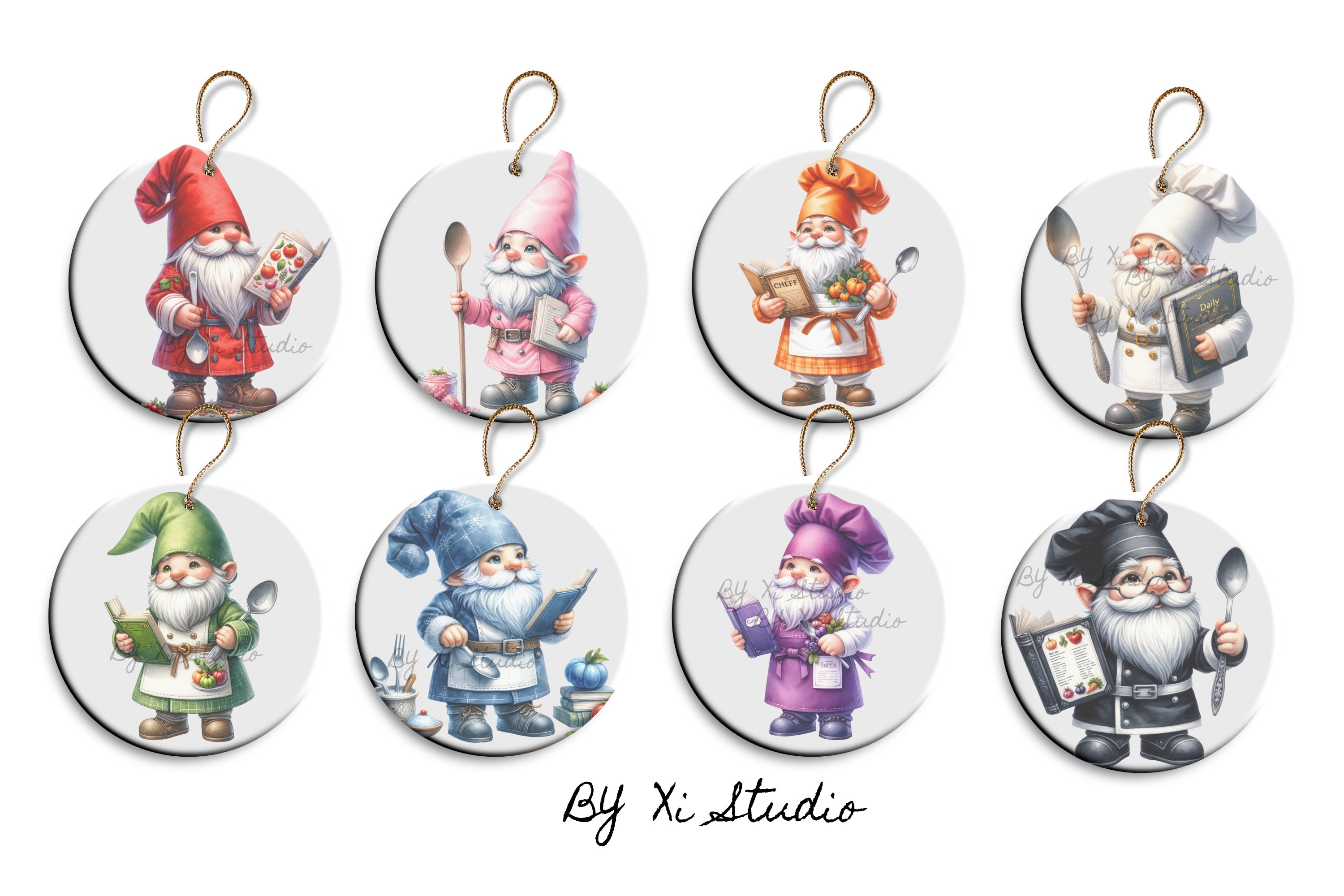 Watercolor Chef Gnome, Cooking Gnome Png, Kitchen Gnomes Illustration ...