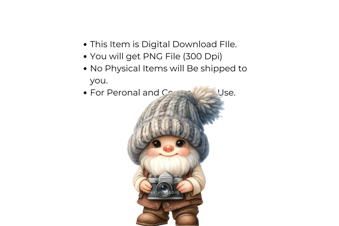Camera Photographer Gnome Clipart, Camera Gnome PNG, Cute Gnomes ...
