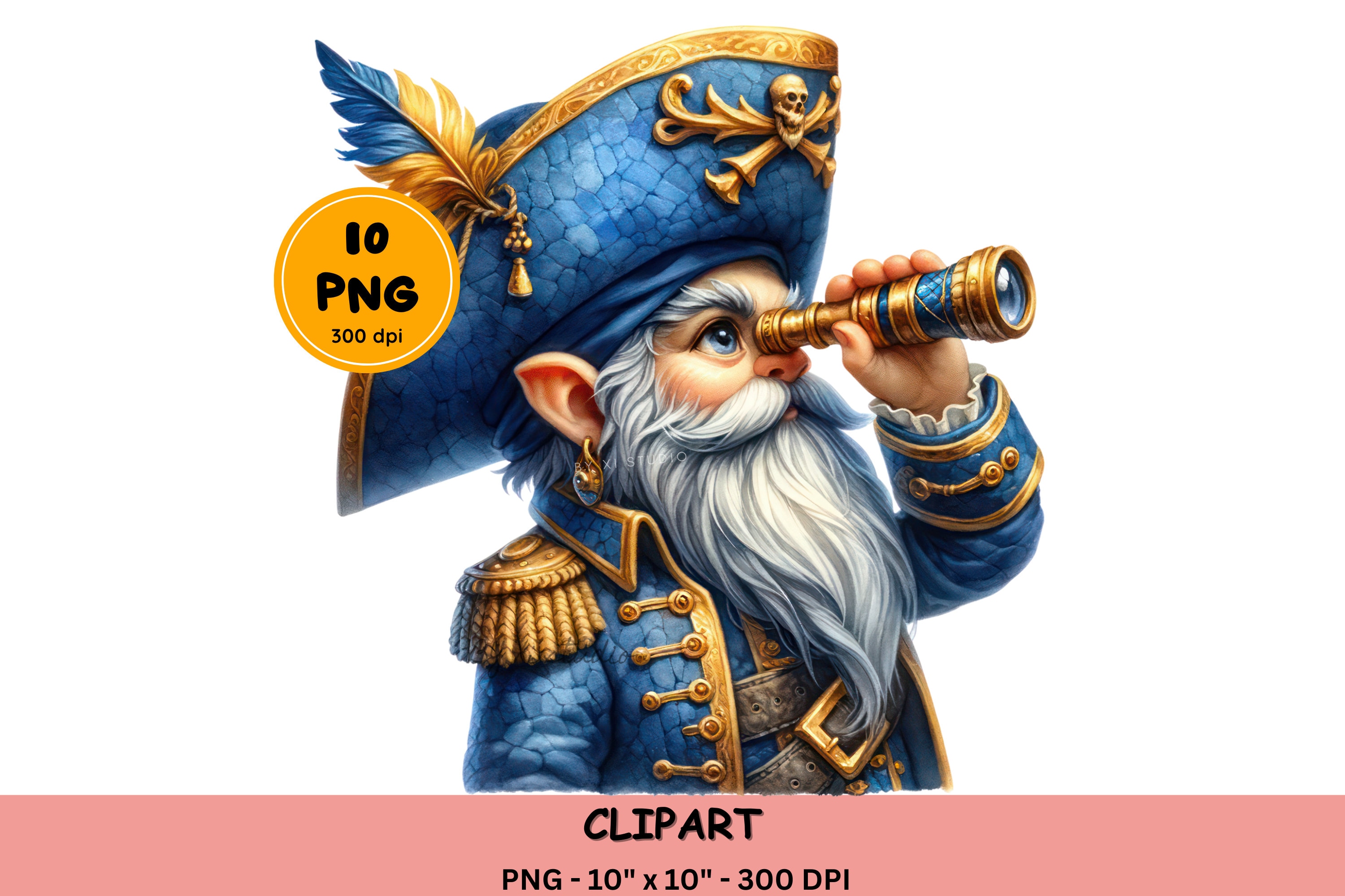 Watercolor Pirate Gnome Clipart, Gnome Sublimation Design, Pirate ...