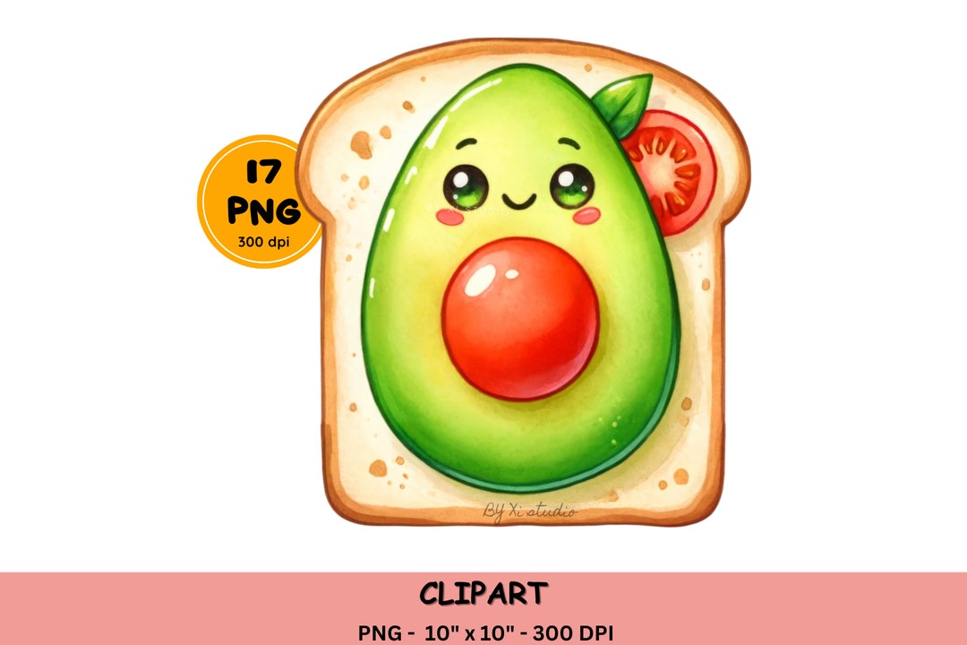 Kawaii Food Clipart, Cute Breakfast Cartoon Sublimation Design, Cute ...