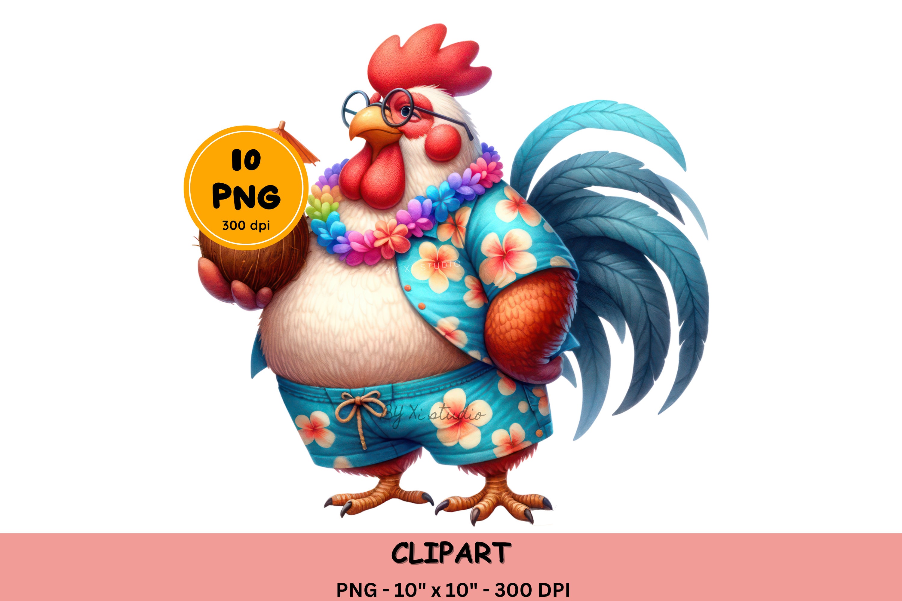 Watercolor Summer Beach Farm Animals Clipart, Cute Animals Illustration ...